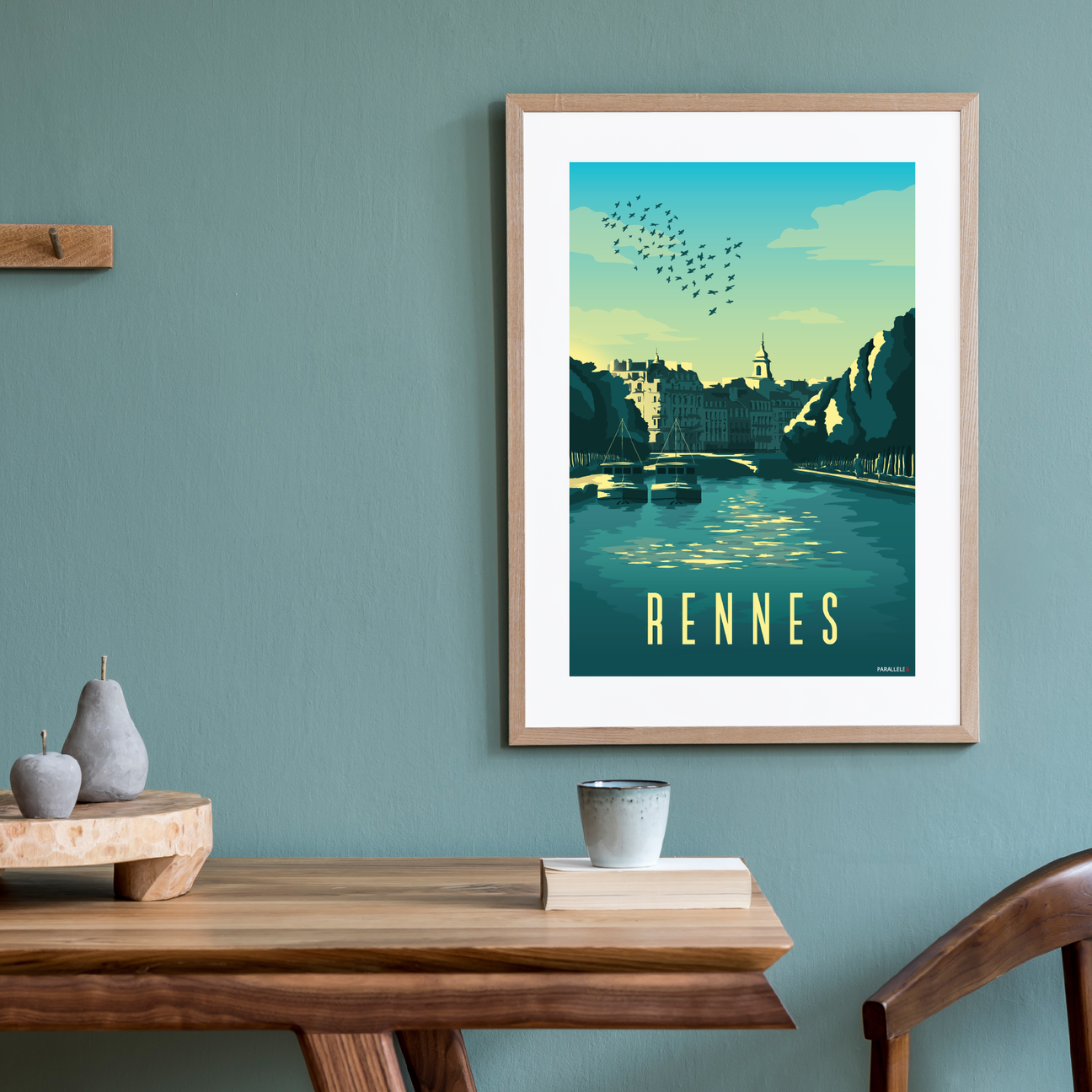 Affiche "Rennes" Bretagne Ile-et-Vilaine Déco Cadre Poster La Vilaine ...